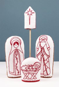 Oh Holy Night Minature Nativity Redwork Kit | The Posy Collection
